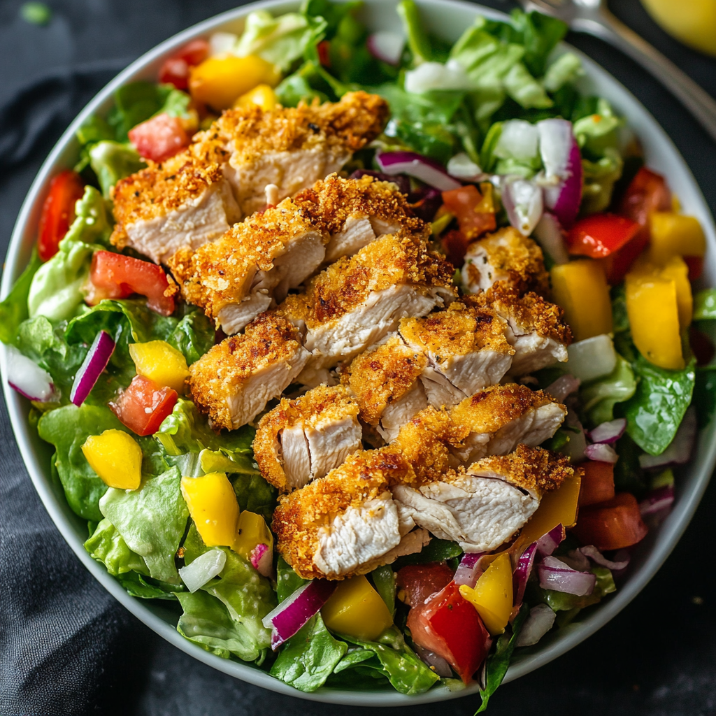 Hearty Air-Fried Crispy Chicken Chopped Salad | BLOOM HEARTY
